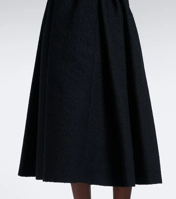 Dolce & Gabbana Gathered Wool And Silk-blend Midi Skirt