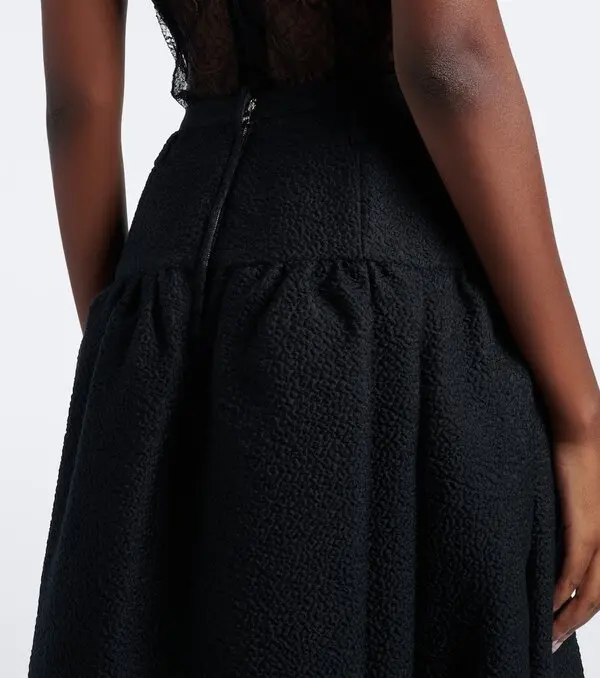 Dolce & Gabbana Gathered Wool And Silk-blend Midi Skirt
