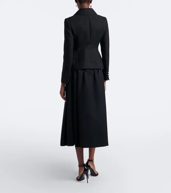 Dolce & Gabbana Gathered Wool And Silk-blend Midi Skirt