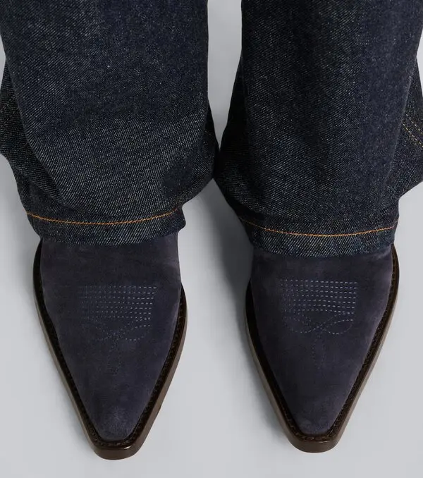 Khaite Clive Suede Cowboy Boots