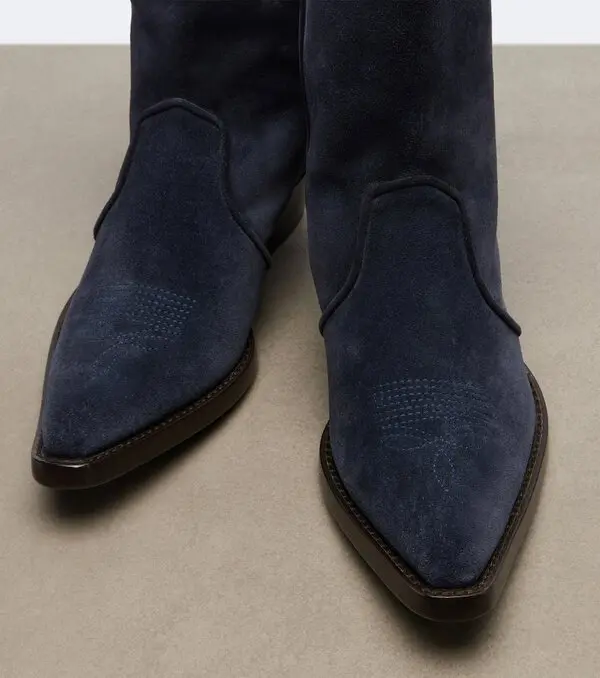 Khaite Clive Suede Cowboy Boots