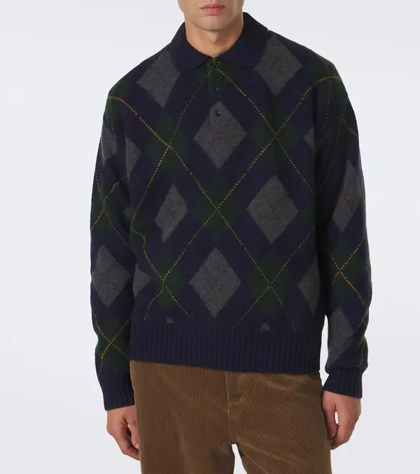 Polo Ralph Lauren Argyle Wool And Mohair Polo Sweater