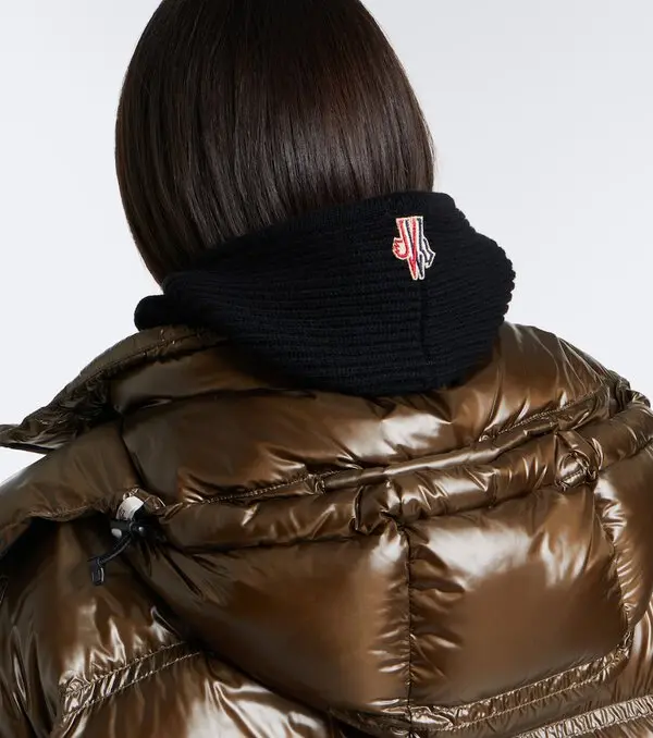 Moncler Logo Ribbed-knit Wool And Cashmere Balaclava