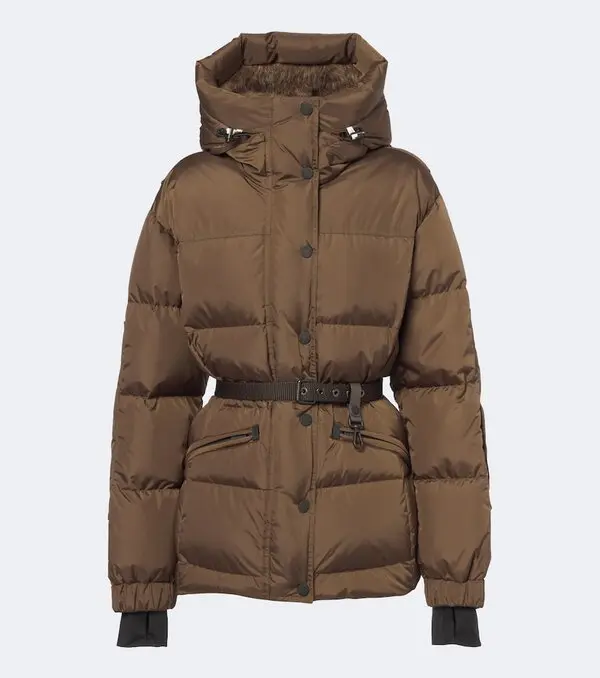 Moncler Salastrains Belted Ski Jacket - Brown