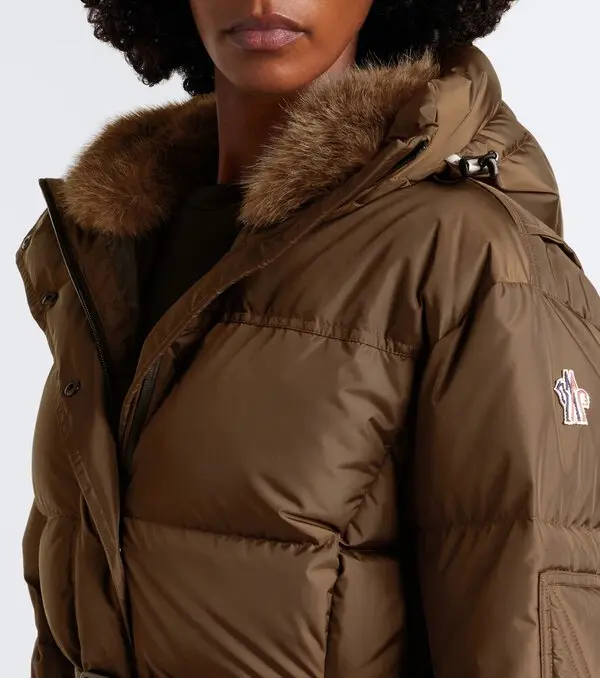 Moncler Salastrains Belted Ski Jacket - Brown