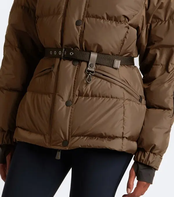 Moncler Salastrains Belted Ski Jacket - Brown