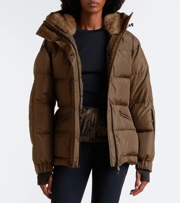 Moncler Salastrains Belted Ski Jacket - Brown