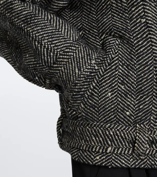Isabel Marant Étoile Elvane Herringbone Wool Peacoat - Black