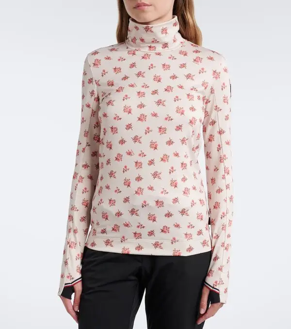 Moncler Floral Turtleneck Ski Top