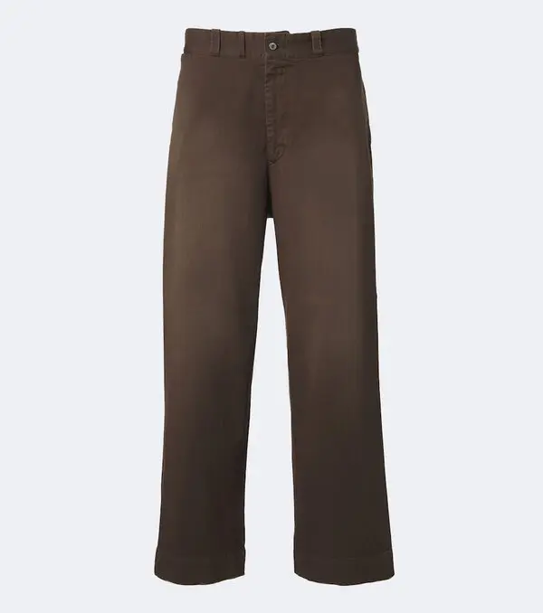 A.PRESSE Cotton Twill Wide-leg Pants