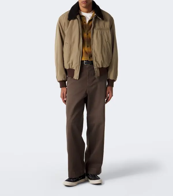 A.PRESSE Cotton Twill Wide-leg Pants
