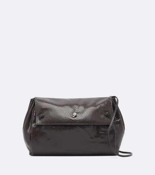 Staud Cy Snake-effect Leather Clutch