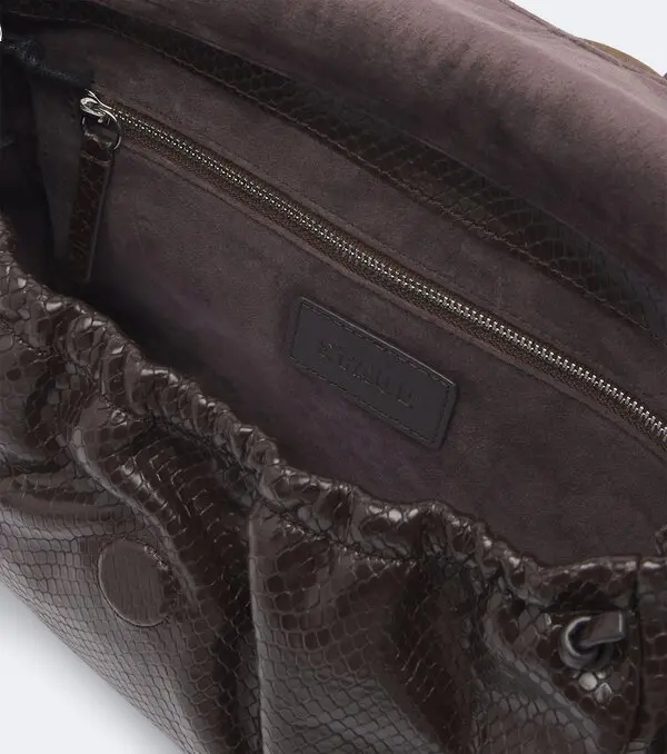 Staud Cy Snake-effect Leather Clutch