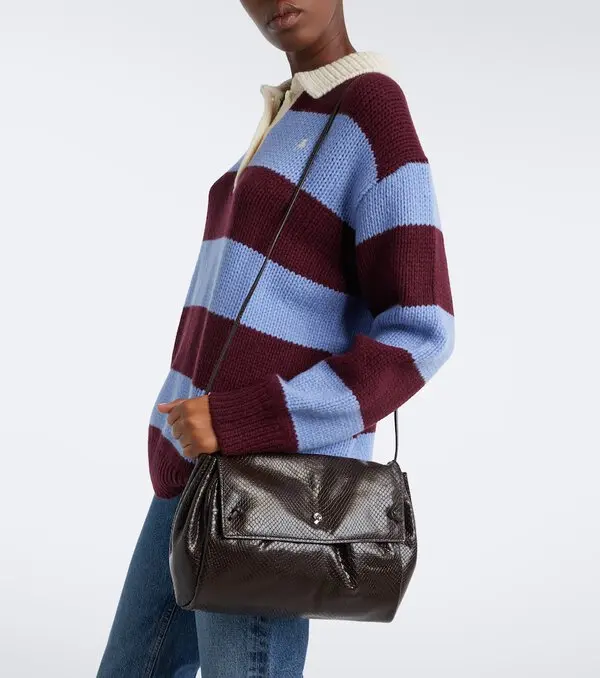 Staud Cy Snake-effect Leather Clutch