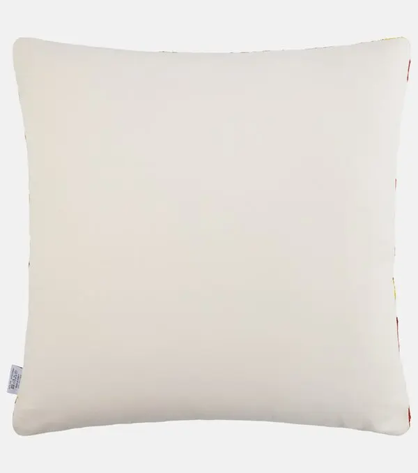 LES-OTTOMANS Printed Silk And Cotton Velvet Cushion - Multicoloured