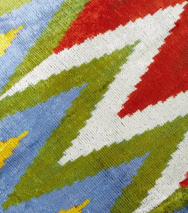 LES-OTTOMANS Printed Silk And Cotton Velvet Cushion - Multicoloured