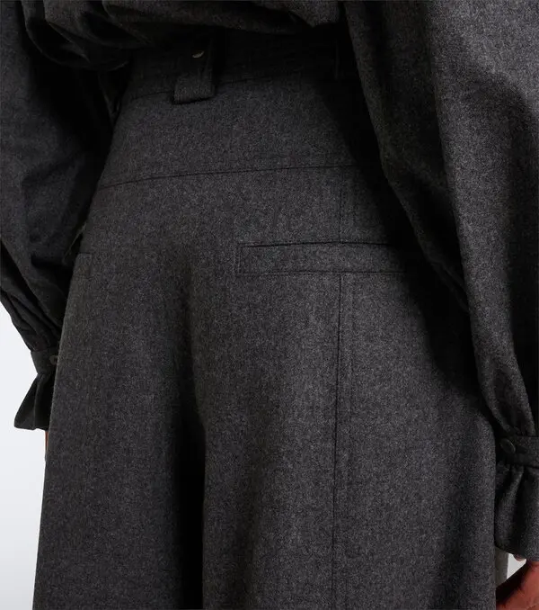 Chloé Wool And Cashmere Flannel Barrel-leg Pants