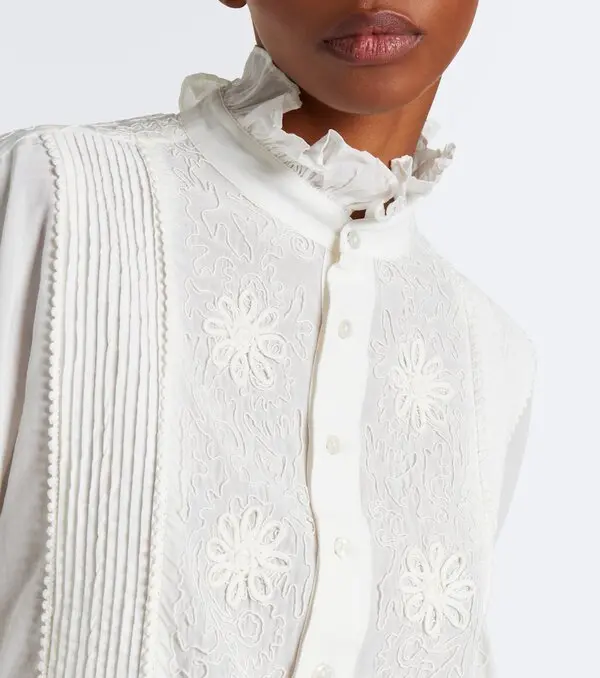 Polo Ralph Lauren Embroidered Ruffled Blouse