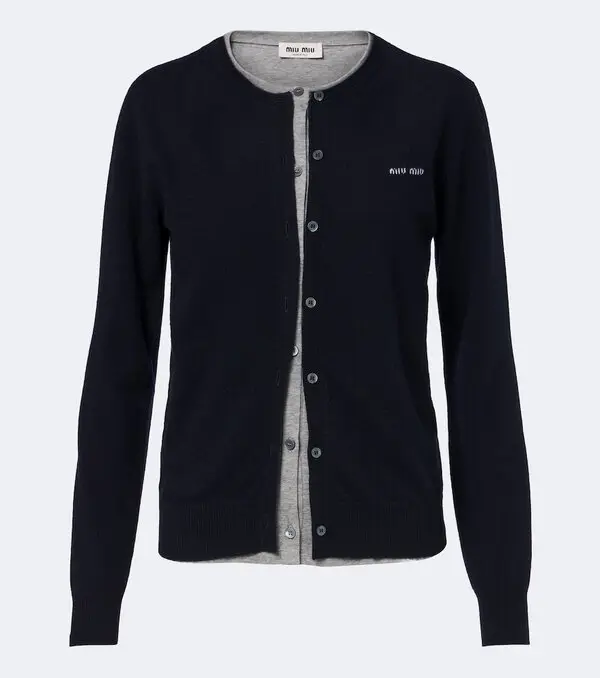 Miu Miu Layered Cashmere Cardigan