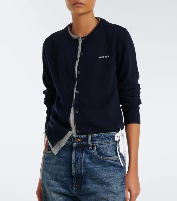 Miu Miu Layered Cashmere Cardigan