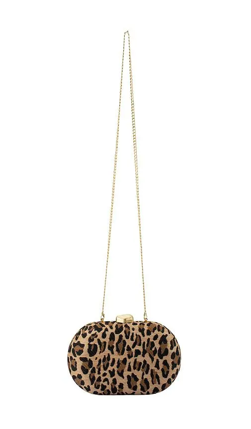 OLGA BERG Giselle Woven Clutch In Brown