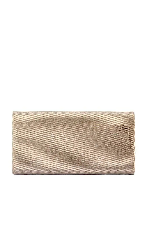 OLGA BERG Grace Envelope Clutch In Metallic Neutral