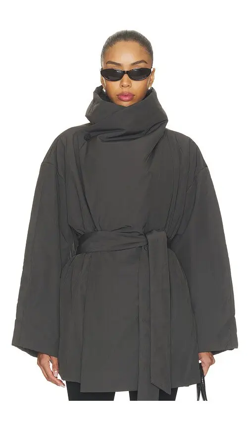 EAVES Dmitry Trench Coat In Charcoal
