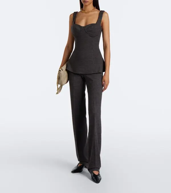 Ralph Lauren Macy Wool Jersey Straight Pants
