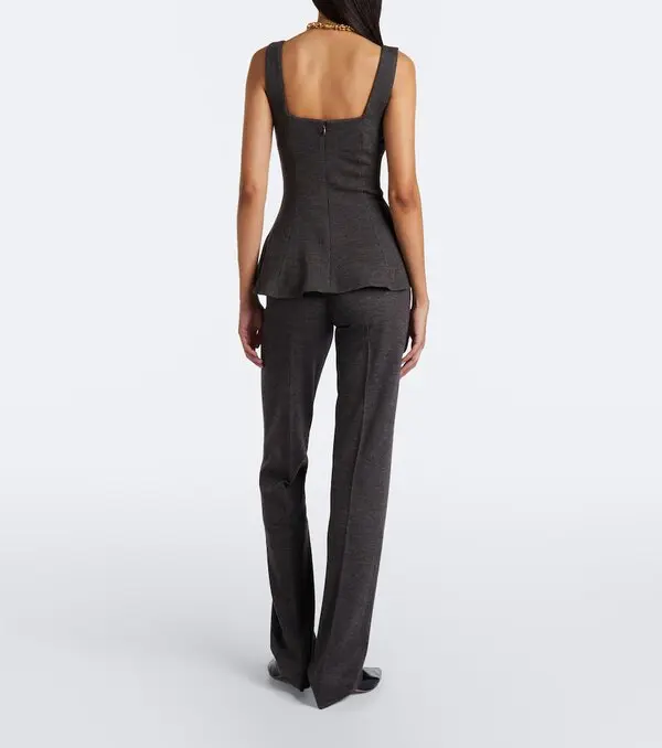 Ralph Lauren Macy Wool Jersey Straight Pants