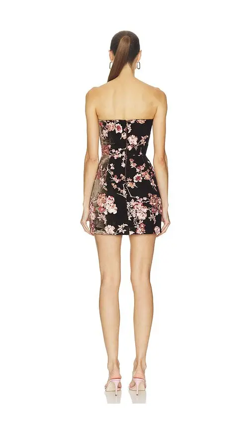 SAU LEE Anna Embroidered Dress In Brown