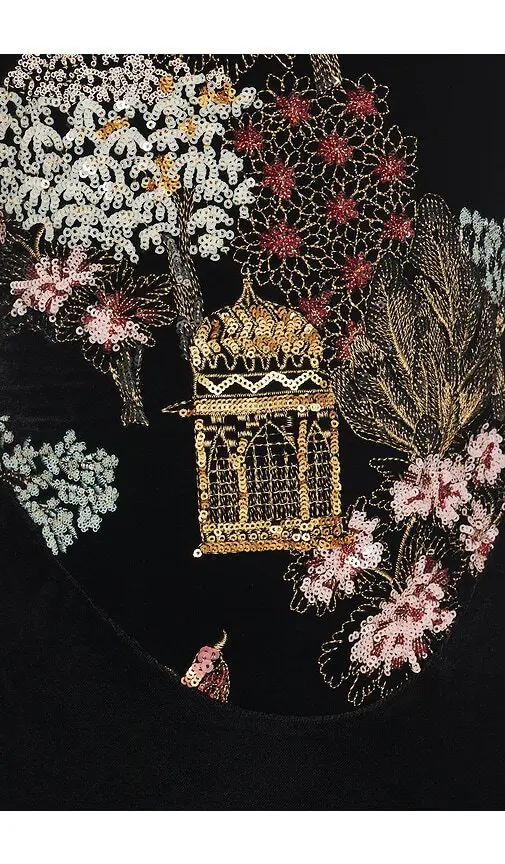 SAU LEE Velvet Gown In Black