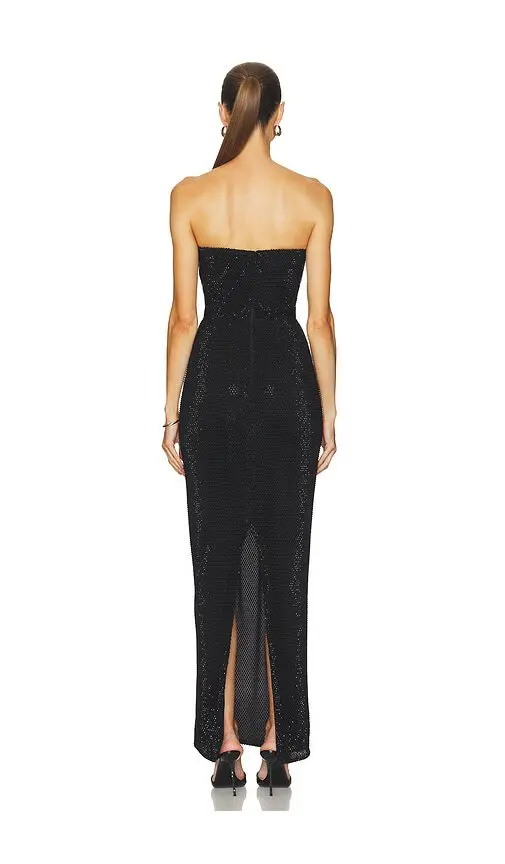 SAU LEE Vesper Crystal Gown - Black