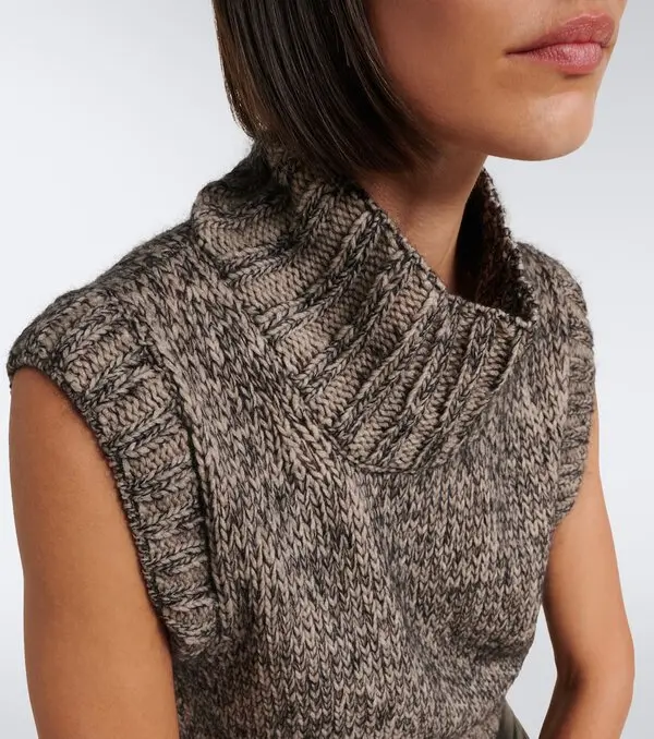 Khaite Cashmere, Mohair, And Silk Turtleneck Vest