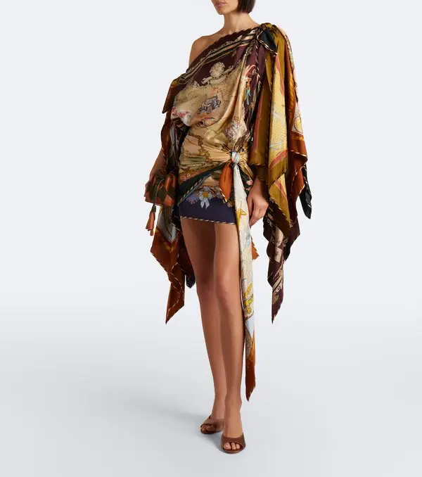 Zimmermann Valiant Draped Silk Minidress