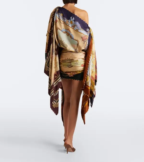 Zimmermann Valiant Draped Silk Minidress