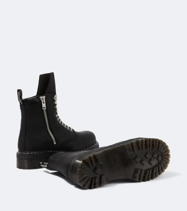 Rick Owens X Dr. Martens Quad Leather Platform Ankle Boots
