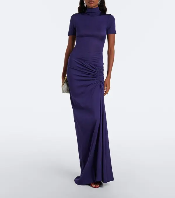 Christopher Esber Gathered Faille Gown - Blue