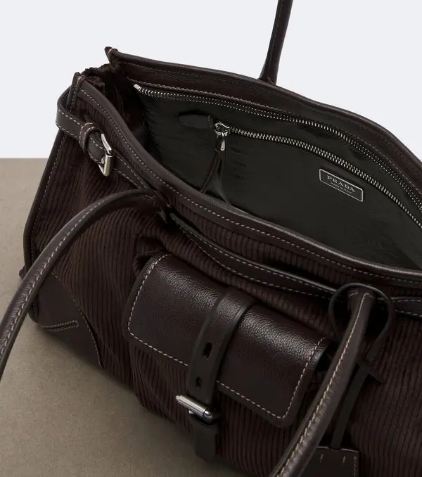 Prada Bonnie Large Corduroy Shoulder Bag