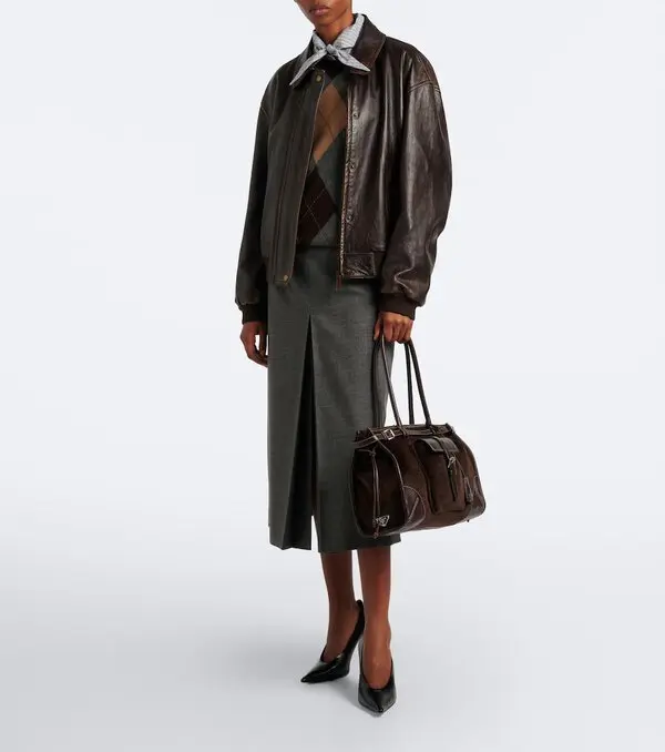 Prada Bonnie Large Corduroy Shoulder Bag