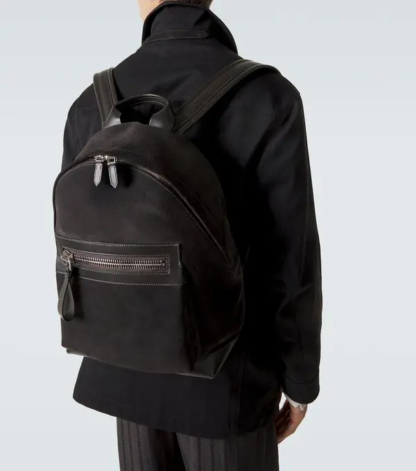 TOM FORD Buckley Leather-trimmed Suede Backpack