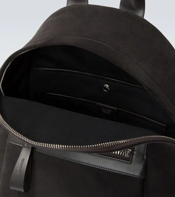 TOM FORD Buckley Leather-trimmed Suede Backpack