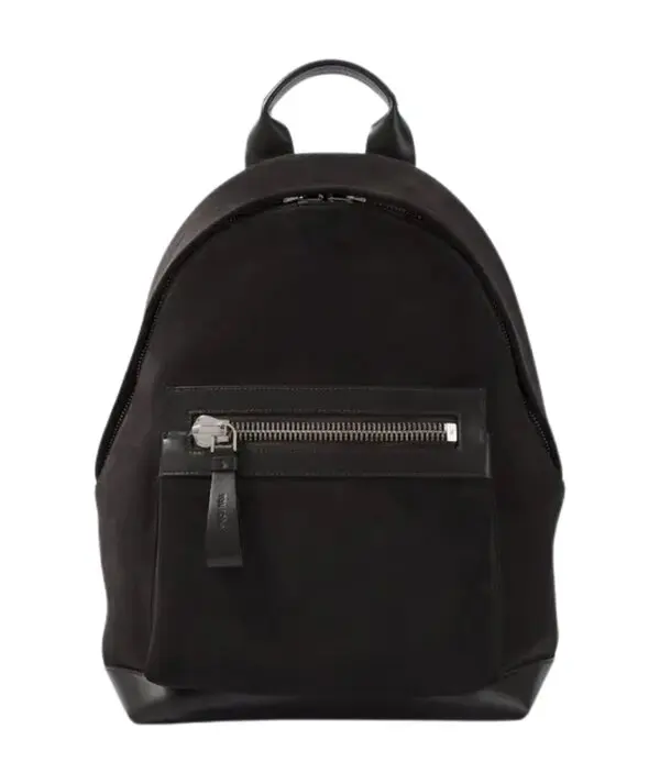TOM FORD Buckley Leather-trimmed Suede Backpack - Grey