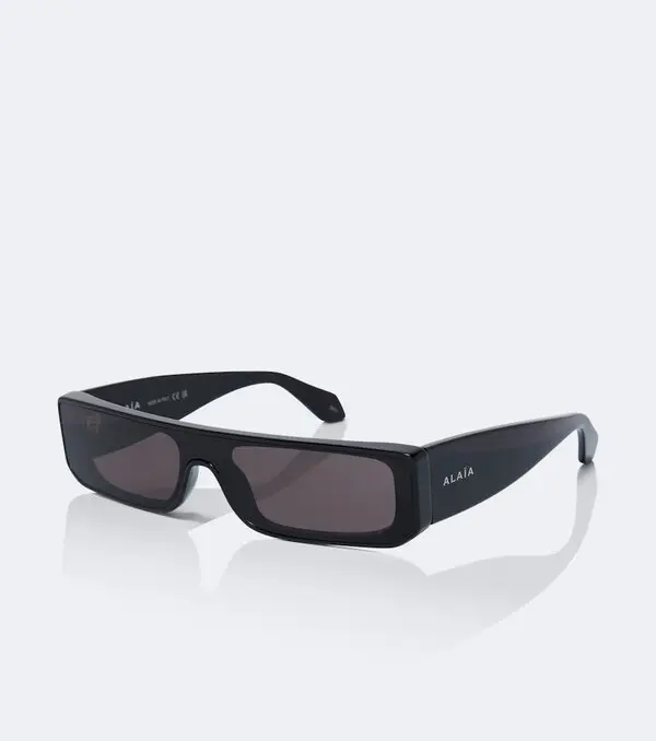 Alaïa Lettering Logo Rectangular Sunglasses
