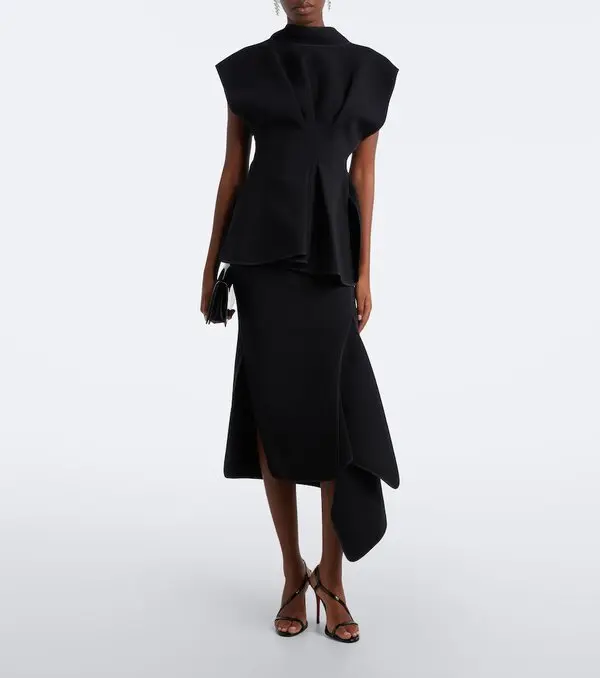 Maticevski Gleam Draped Midi Skirt