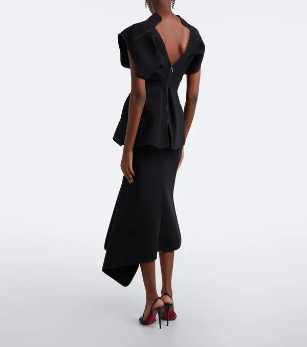 Maticevski Gleam Draped Midi Skirt