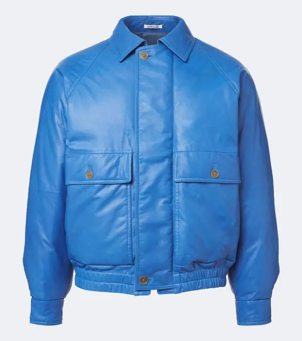 Auralee Leather Down Jacket - Blue