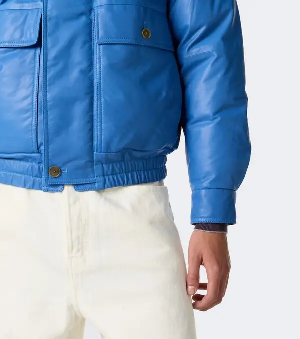 Auralee Leather Down Jacket - Blue