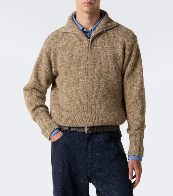 Auralee Wool Half-zip Sweater