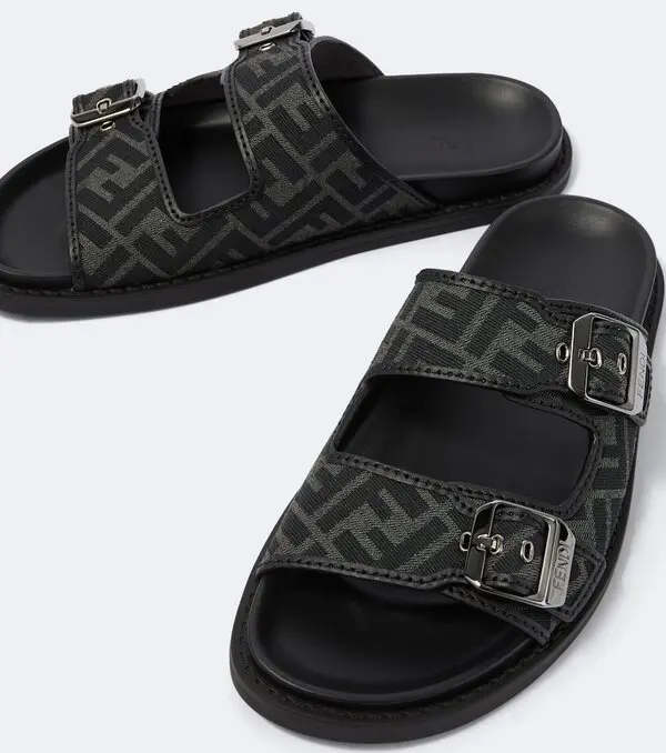 Fendi Feel Ff Zucca Jacquard Slides