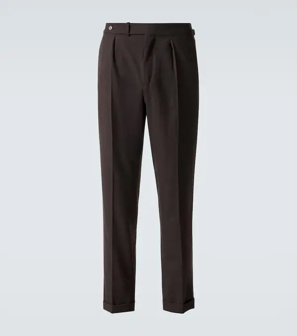 Dunhill Wool And Cashmere Flannel Tapered Pants